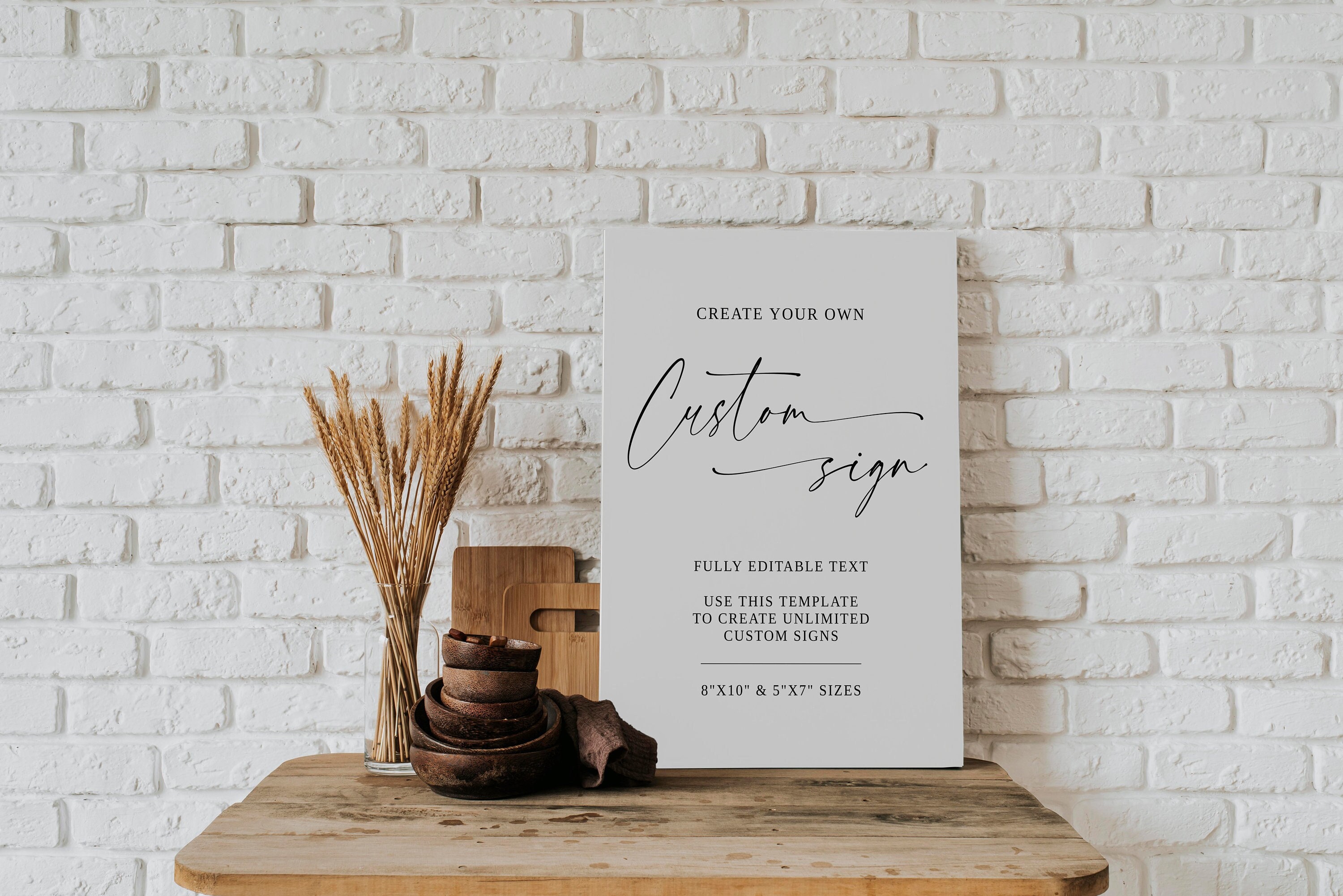 Editable Calligraphy Custom Wedding Sign, Script Wedding Sign, Download ...