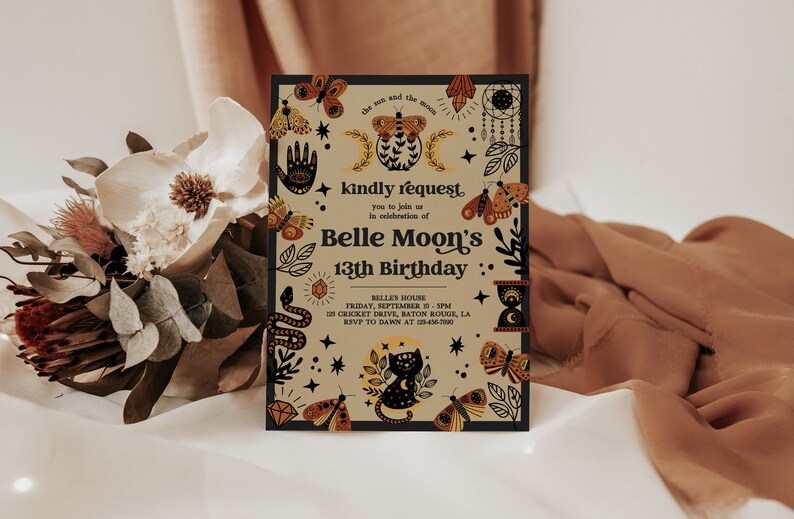Editable Tarot Card Birthday Party Invitation Mystical - Etsy