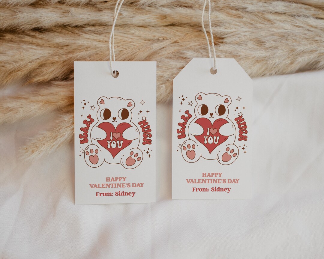 Editable Valentine's Day Gift Tag, I Love You Beary Much Gift Tag ...