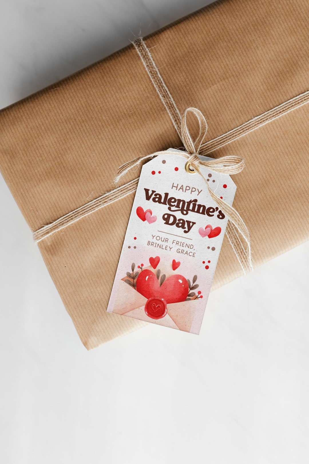 Editable Valentine's Day Gift Tag, Happy Valentine's Gift Tag Template ...