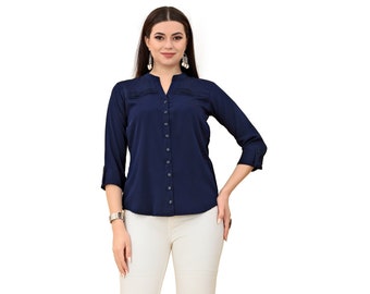 Blue Color Blouse - Etsy