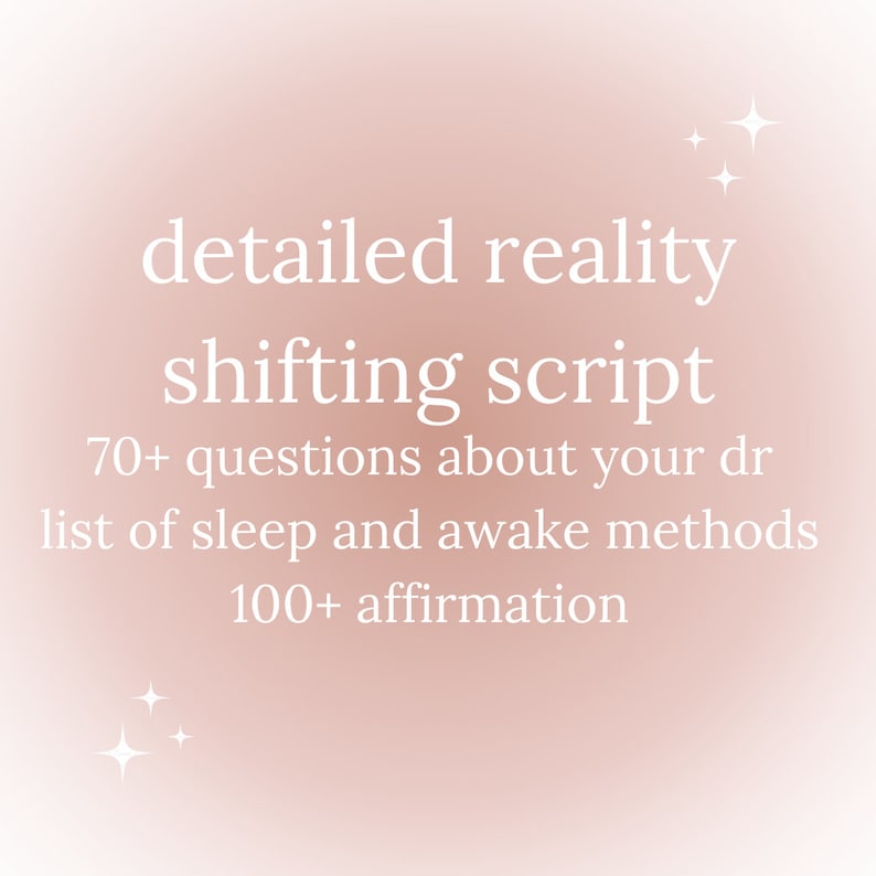 Reality Shifting Script Template Notion Extremely Detailed Etsy