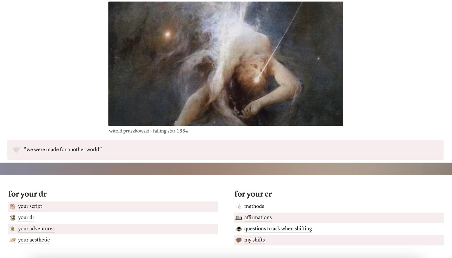 Reality Shifting Script Template Notion - Extremely Detailed, Updated ...