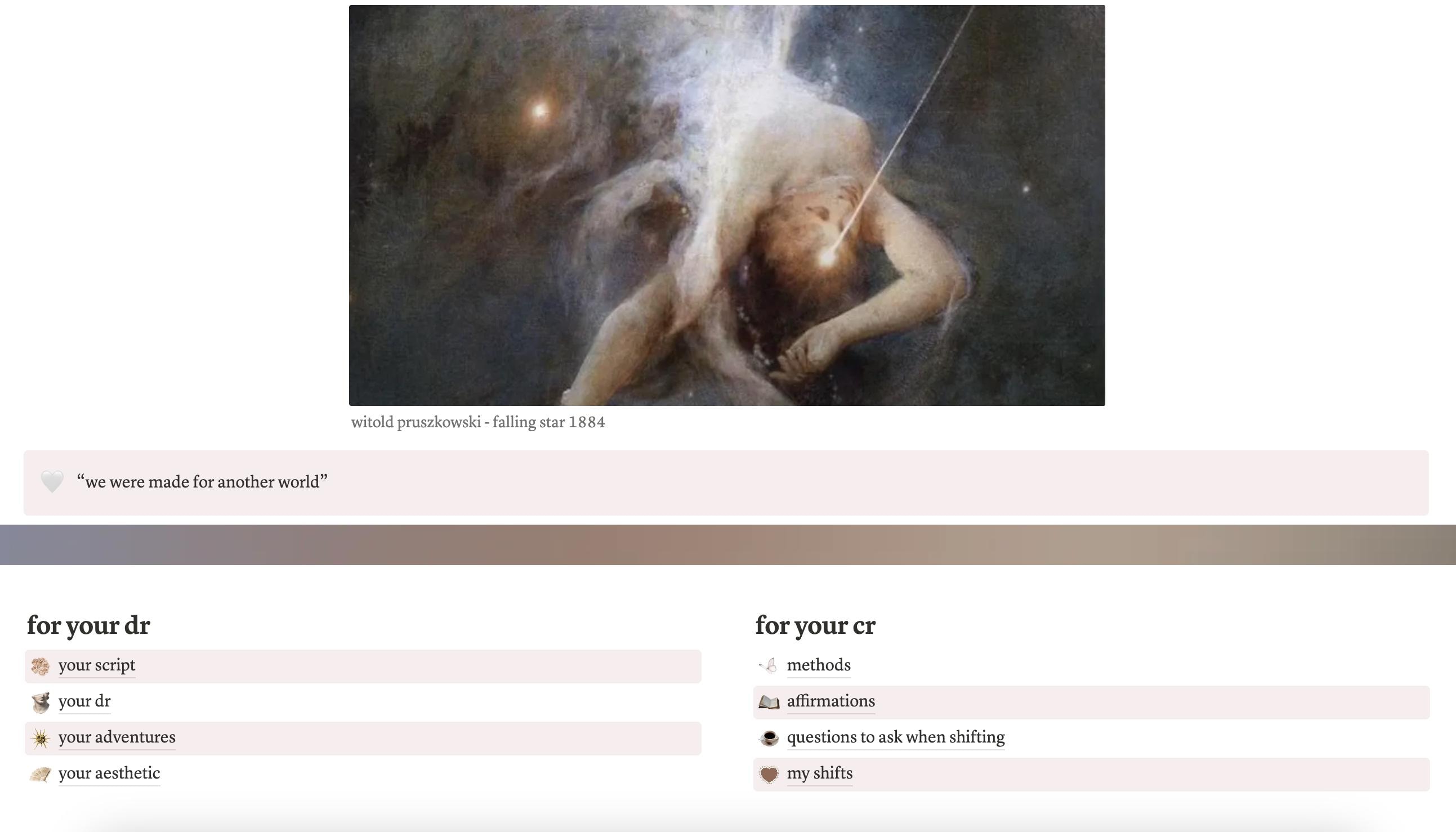 Reality Shifting Script Template Notion - Extremely Detailed, Updated ...