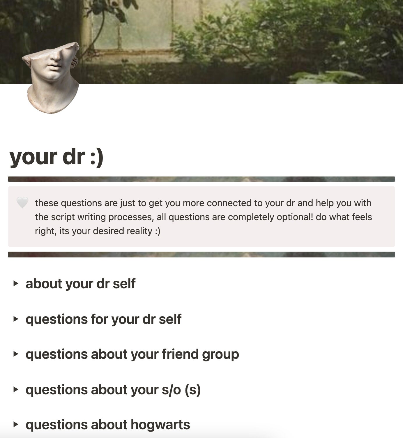 Hogwarts Reality Shifting Script Template Notion - Extremely Detailed ...