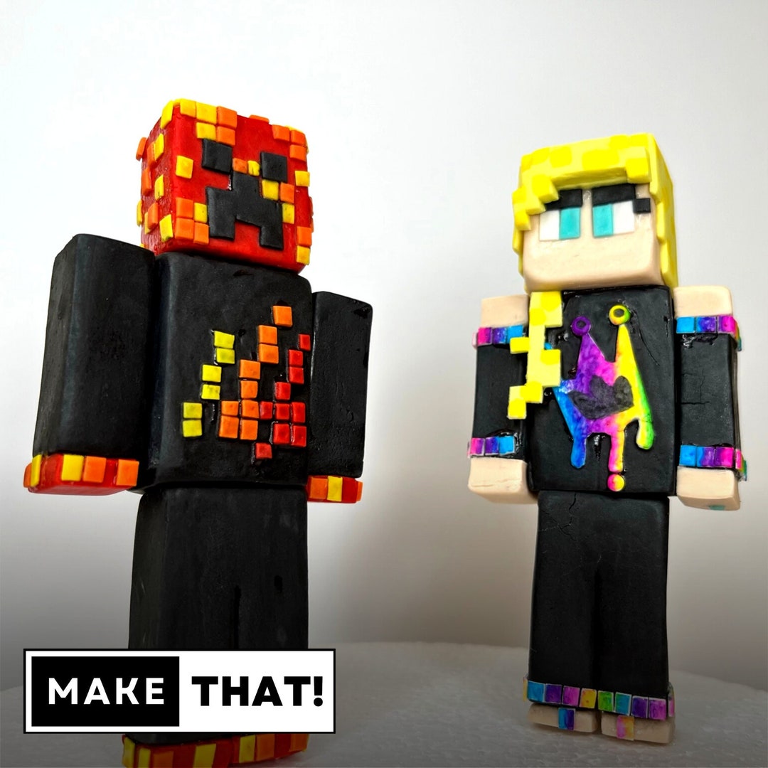Custom Minecraft Character Gaming Fondant Cake Topper Custom Avatars ...