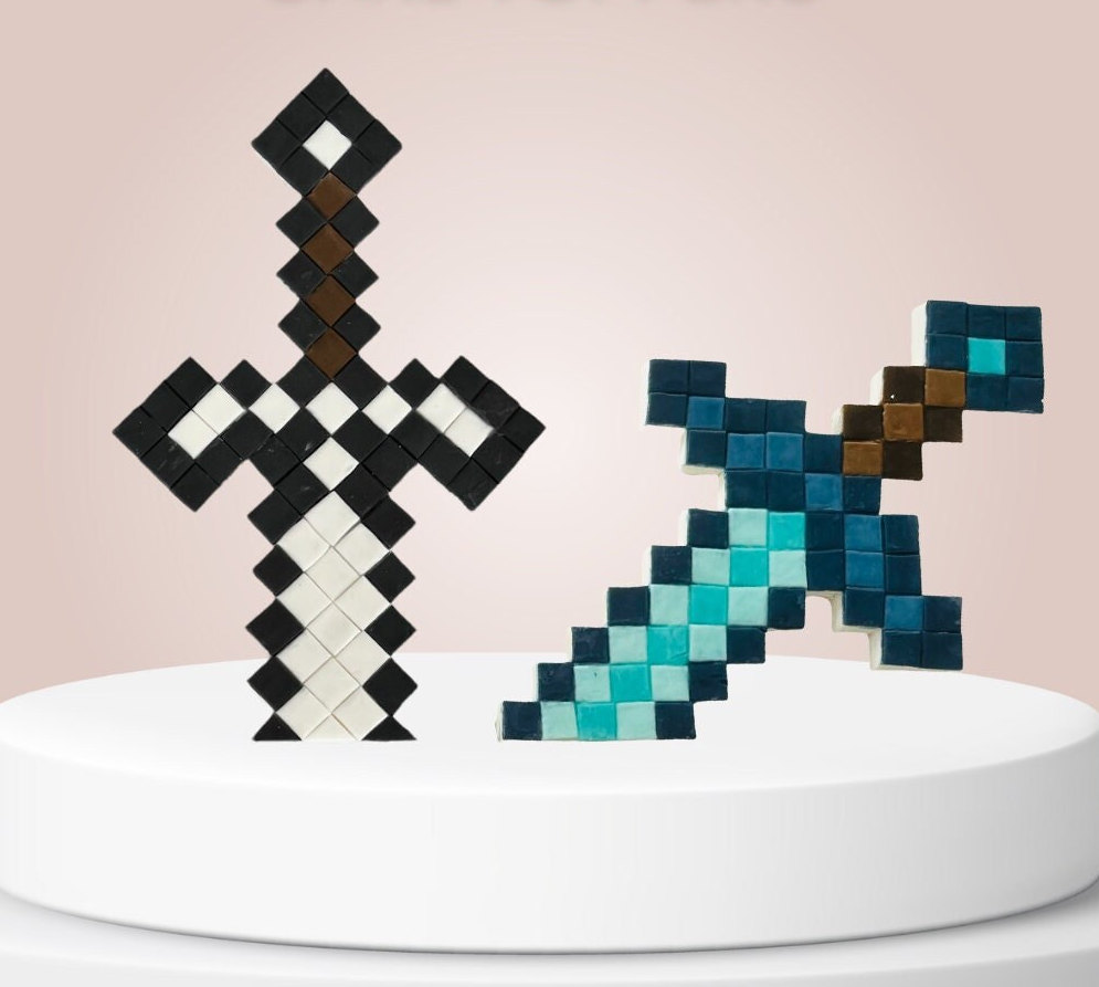 Diamond Axe Minecraft Cake