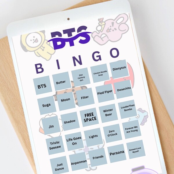 Bts Bingo Game - Etsy