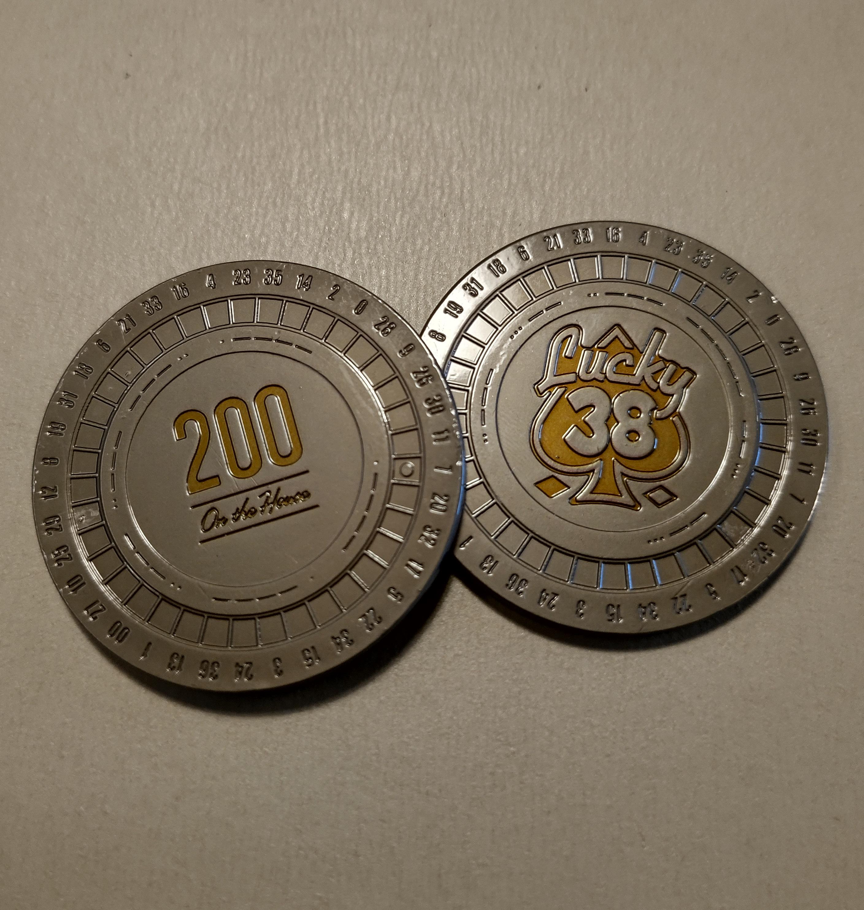 Fallout New Vegas Lucky 38 Dual Side Casino Chip / Challenge Coin (set ...