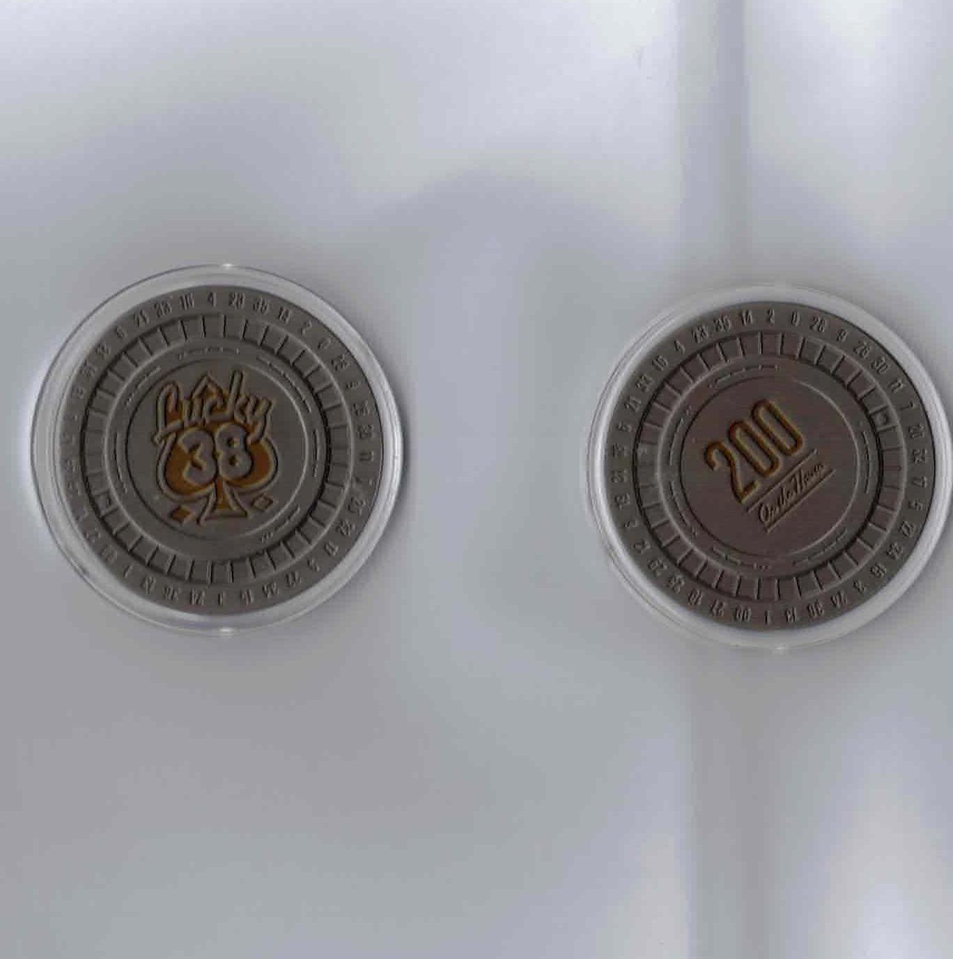 Fallout New Vegas Lucky 38 Dual Side Casino Chip / Challenge Coin set ...