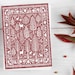 Red & White Forest Deer Holiday Card - Folk Art Stationery - Etsy