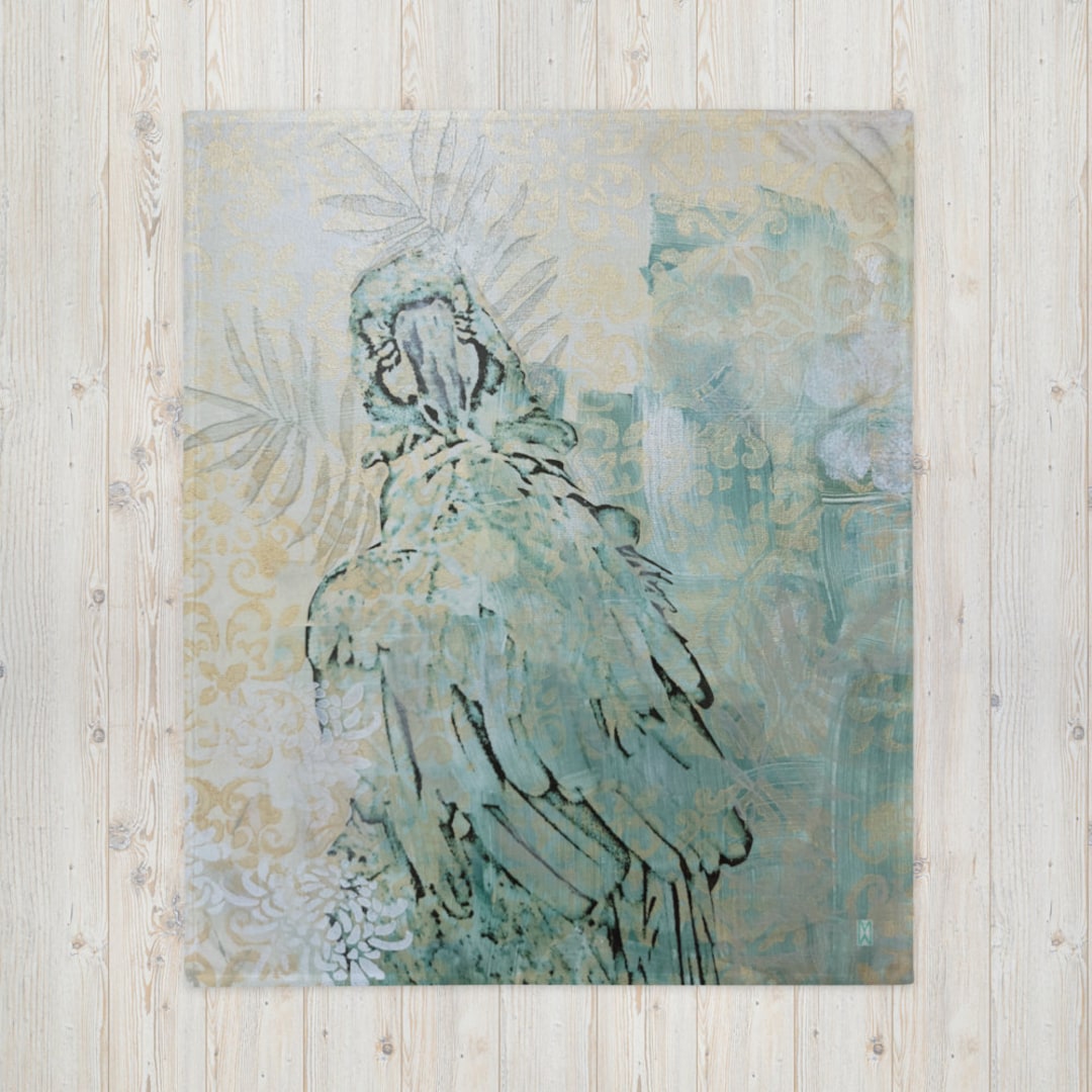 Gold Parrot Art Fleece Throw Blanket: Hypoallergenic Snuggle Decor - Etsy