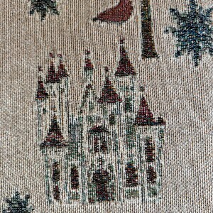 Folk Art Winter Tapestry With Castles and Rabbits Jacquard Woven ...