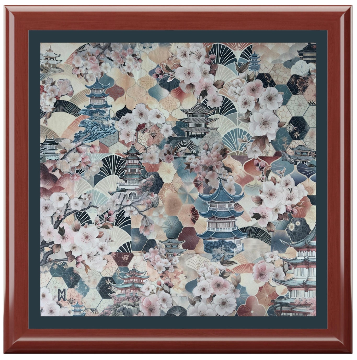 Sakura and Pagoda Japanese Style Collage 2 jewelry Box - Etsy