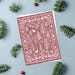 Red & White Forest Deer Holiday Card - Folk Art Stationery - Etsy