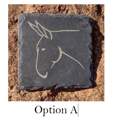 Four of a Kind Mule Set Laser Engraved Slate Coasters Mule & Equestrian ...