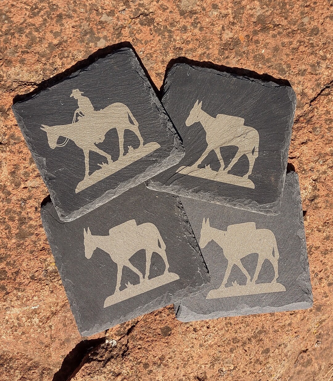 Mule Pack String Set | Laser Engraved Slate Coasters | Mule ...