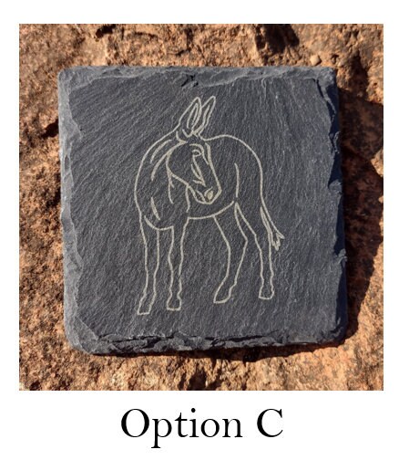 Four of a Kind Mule Set Laser Engraved Slate Coasters Mule & Equestrian ...