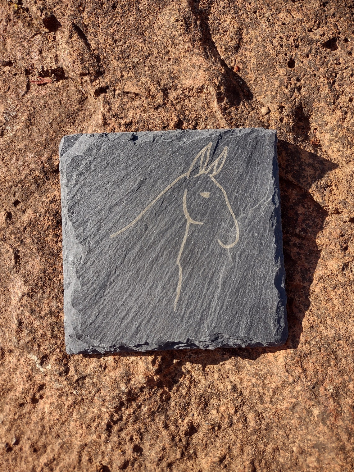 Outline Mule Set Laser Engraved Slate Coasters Mule & - Etsy