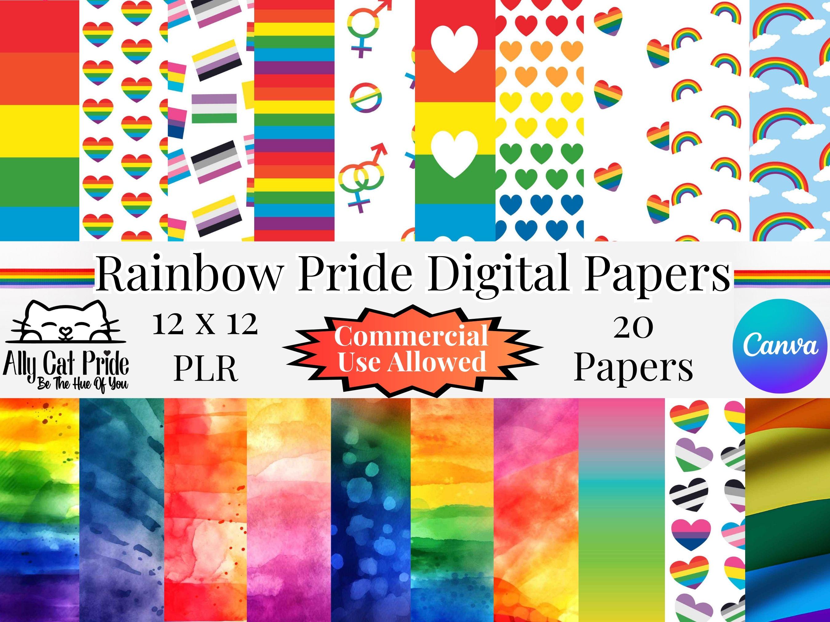 LGBTQ Digital Paper, LGBT Printable Rainbow Pride Junk Journal ...