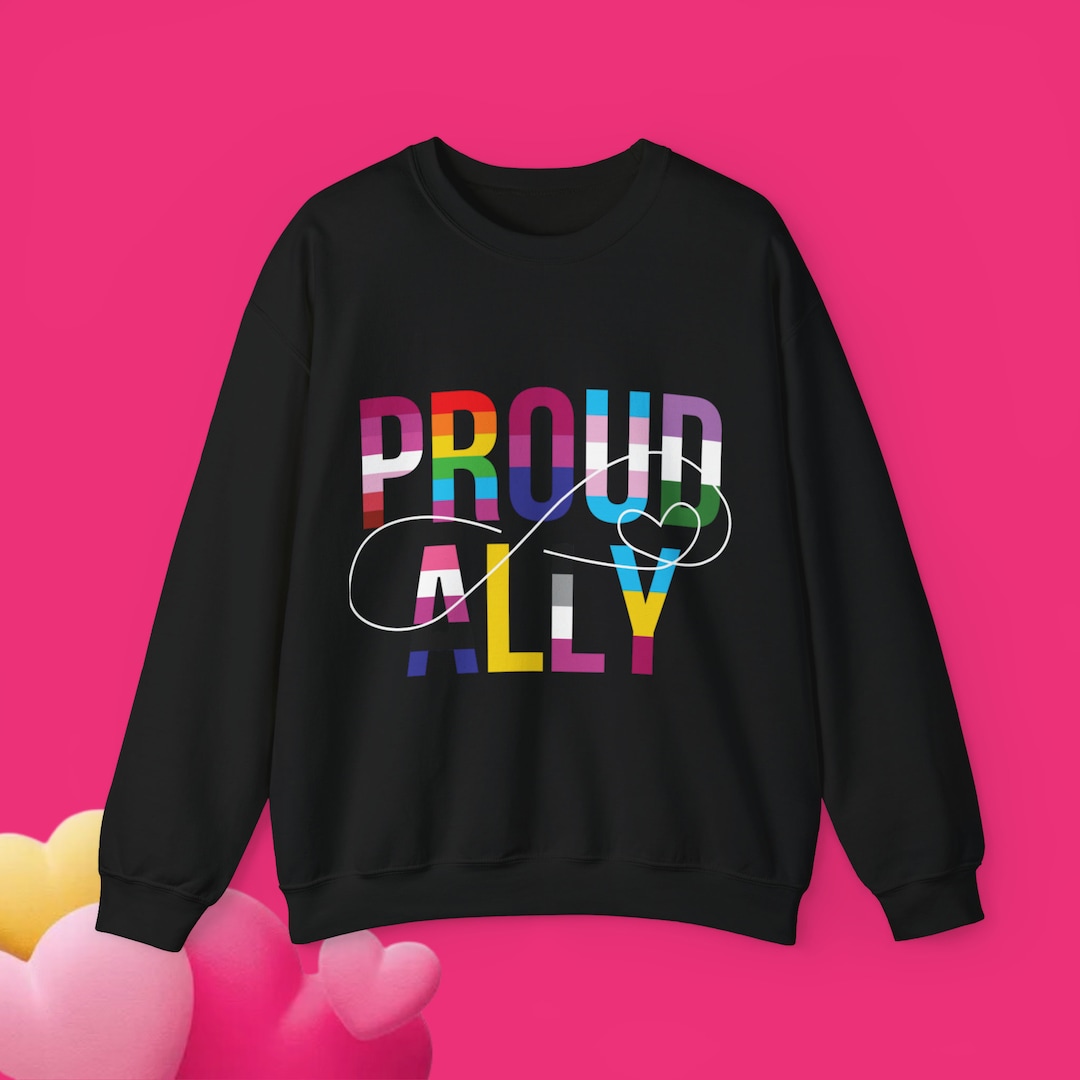 LGBTQ Proud Ally Subtle Pride Flags Unisex Heavy Blend™ Crewneck Human ...