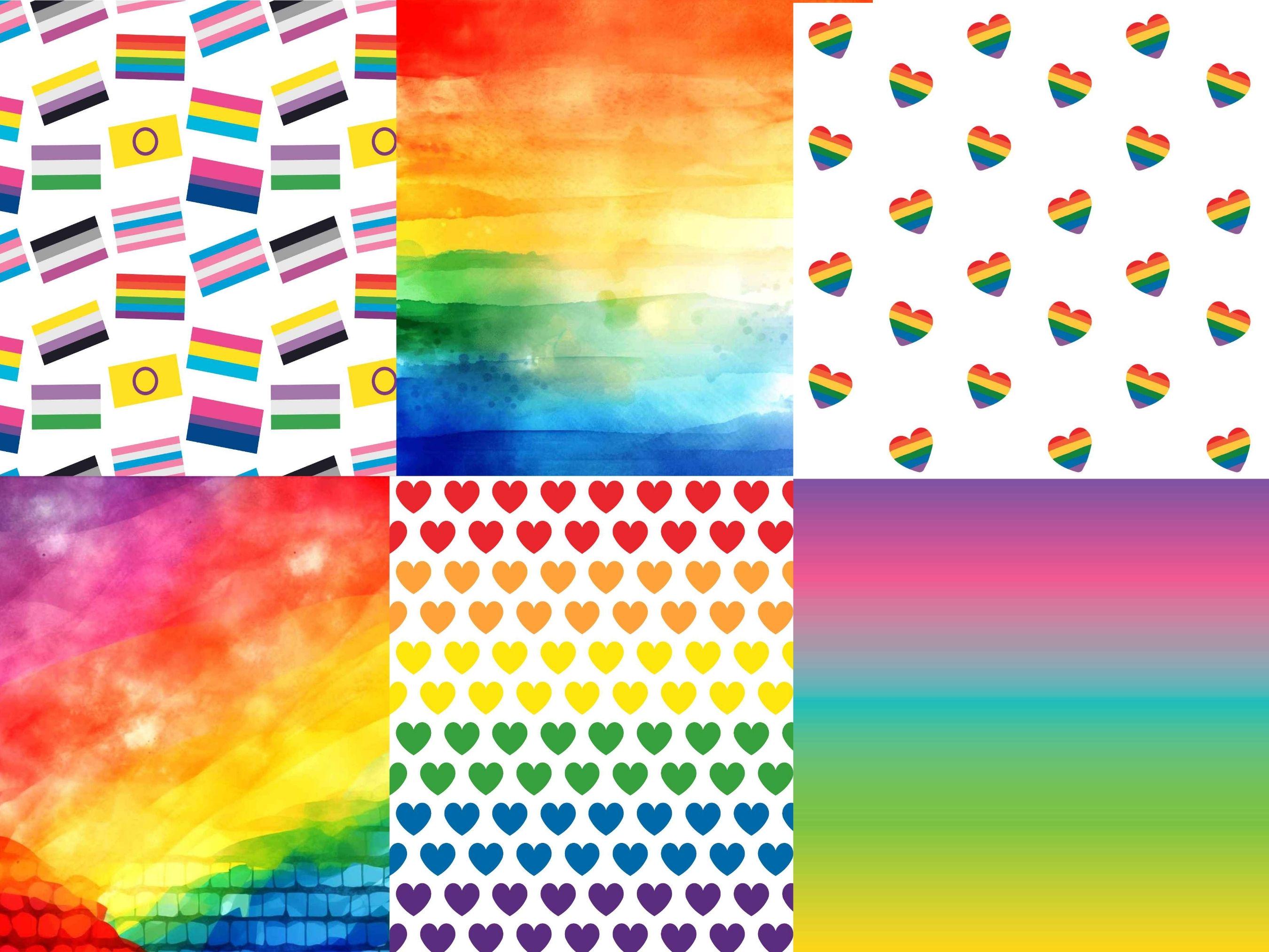 LGBTQ Digital Paper, LGBT Printable Rainbow Pride Junk Journal ...