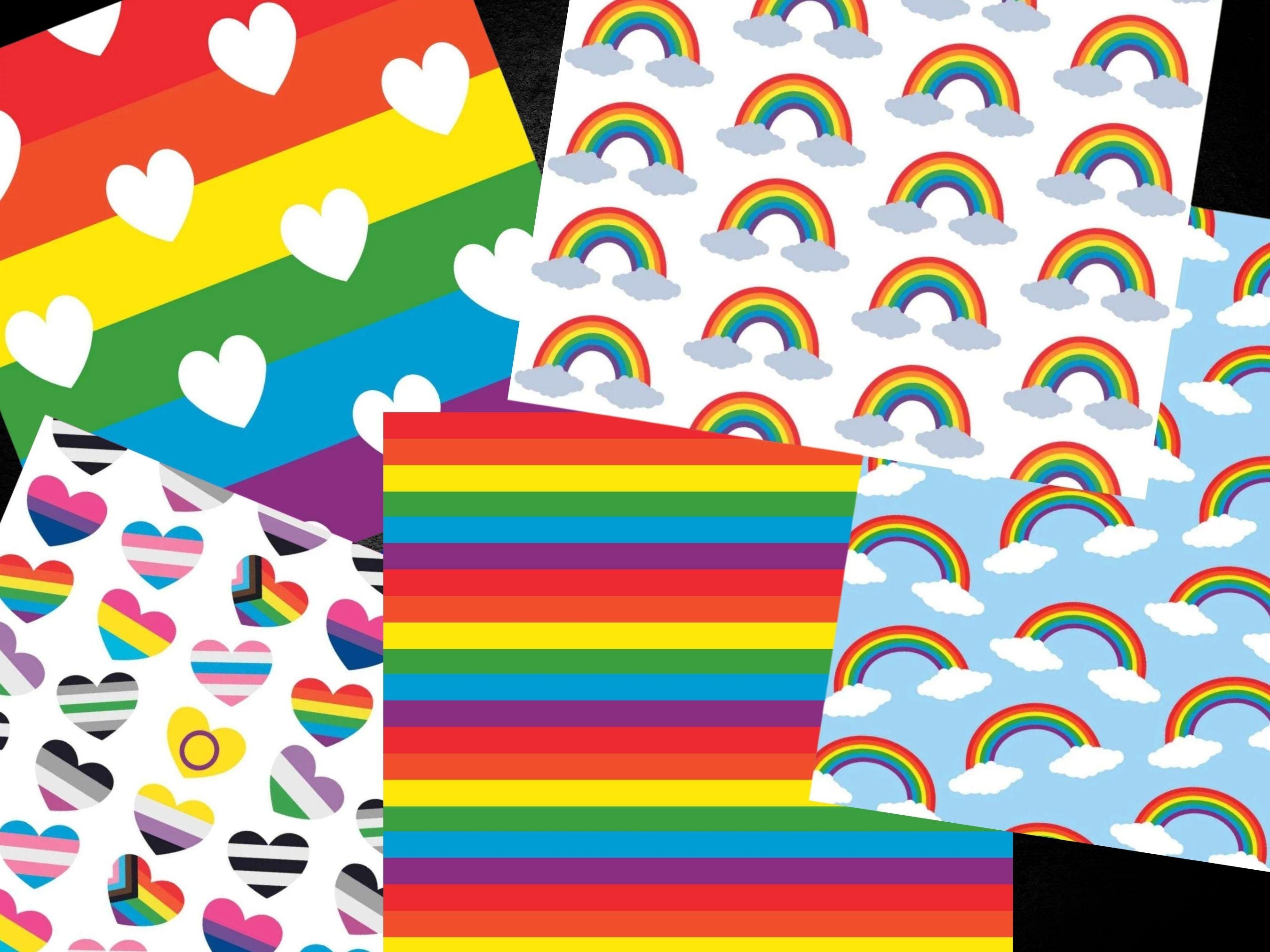 LGBTQ Digital Paper, LGBT Printable Rainbow Pride Junk Journal ...