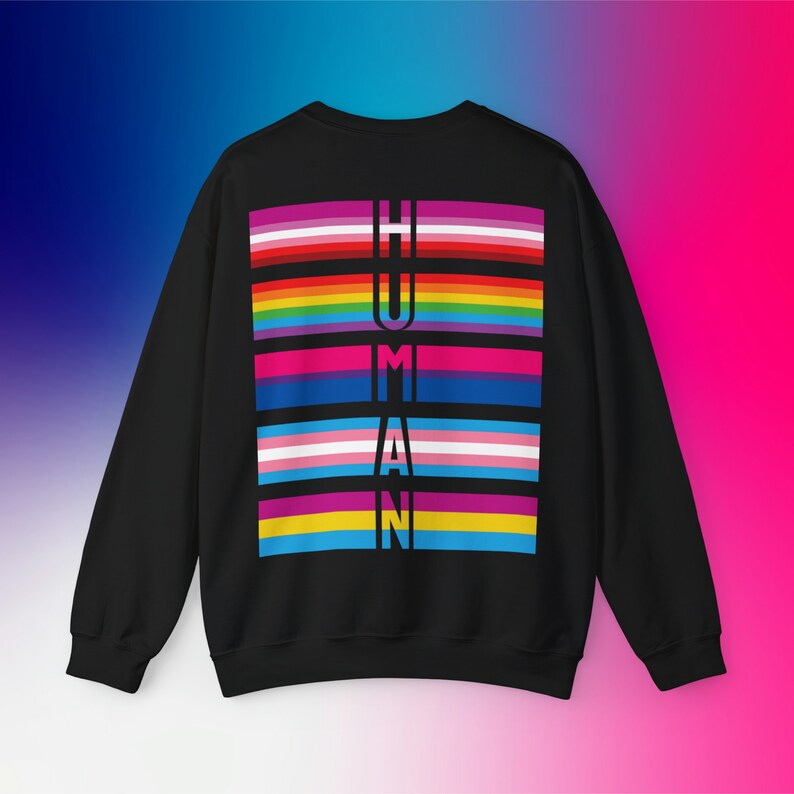 LGBTQ Proud Ally Subtle Pride Flags Unisex Heavy Blend™ Crewneck Human ...