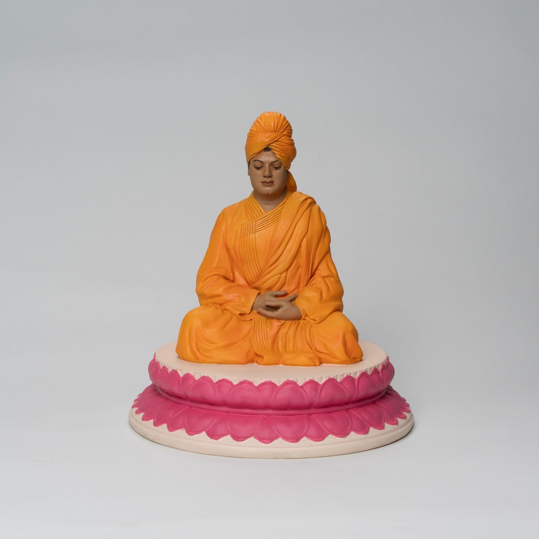 Swami Vivekananda Life-like Color Sculpture | Hand-painted Marble Resin ...