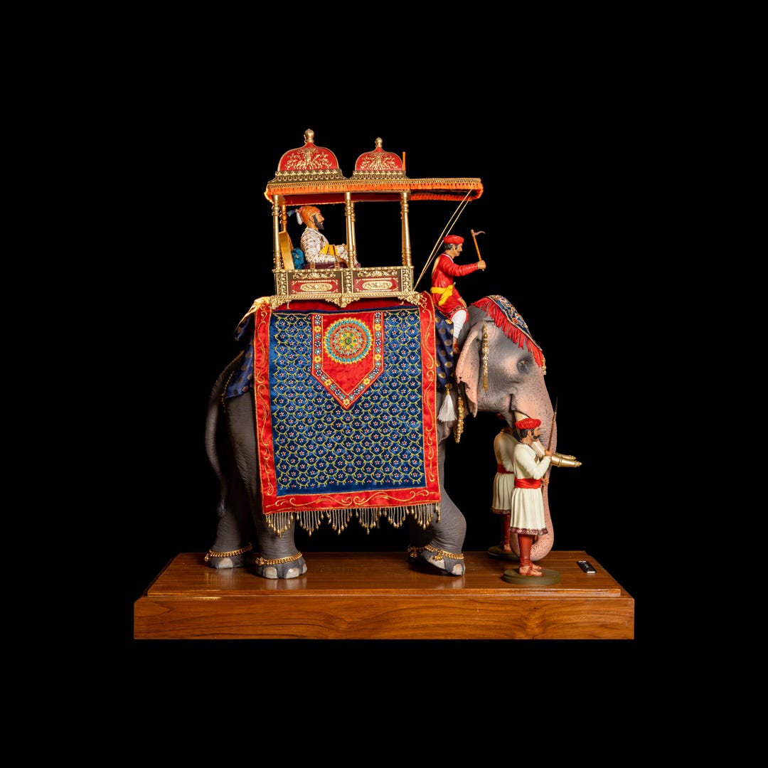 Buy Royal Ambari Maharaj Figurine | Handcrafted Elephant Sculpture | Indian Cultural Decor ...
