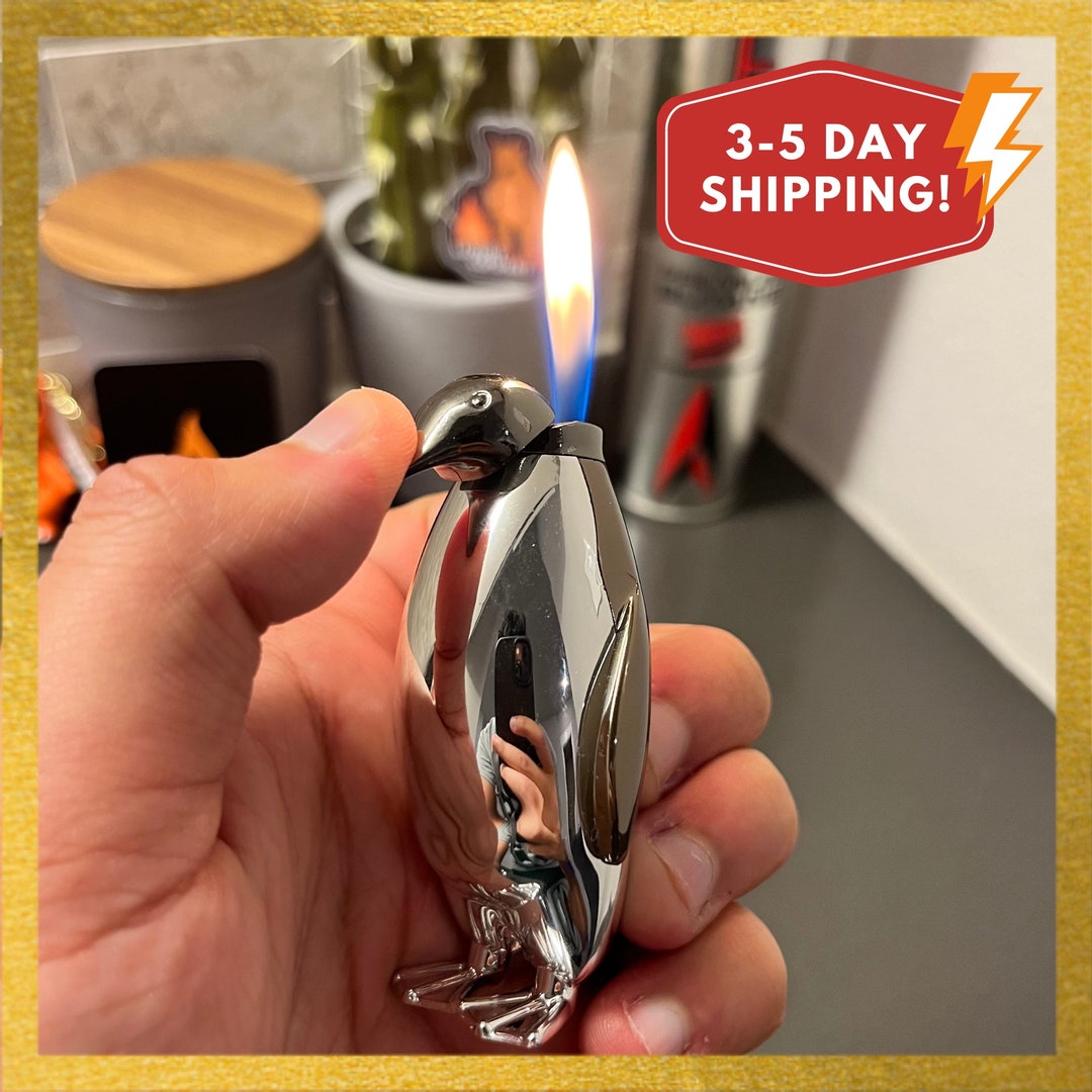 Silver Penguin Lighter Groomsmen Butane Gas Adjustable - Etsy