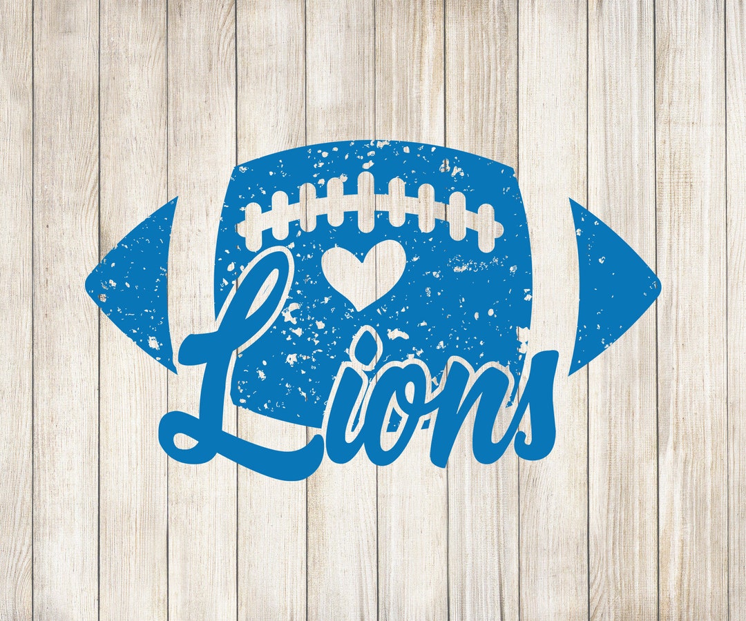 Lions Svg Football Distressed Love for Cutting With Cricut, Lions Png ...