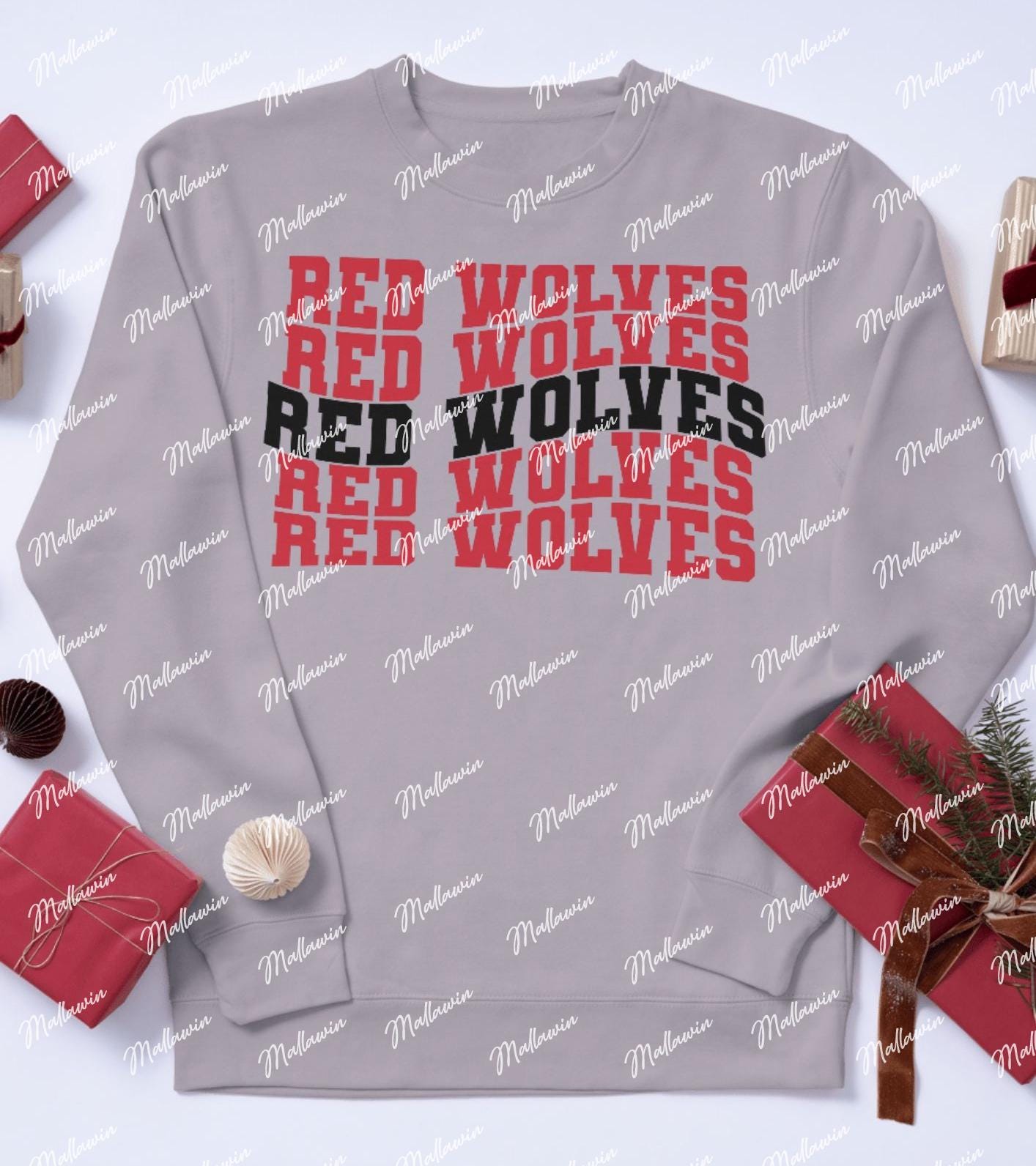Red Wolves Wave Svg File for Cutting With Cricut, Red Wolves Png for ...