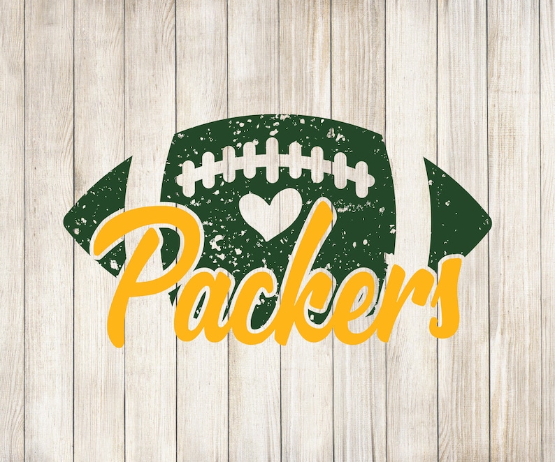 Packers Svg Football Distressed Love for Cutting With Cricut, Packers ...