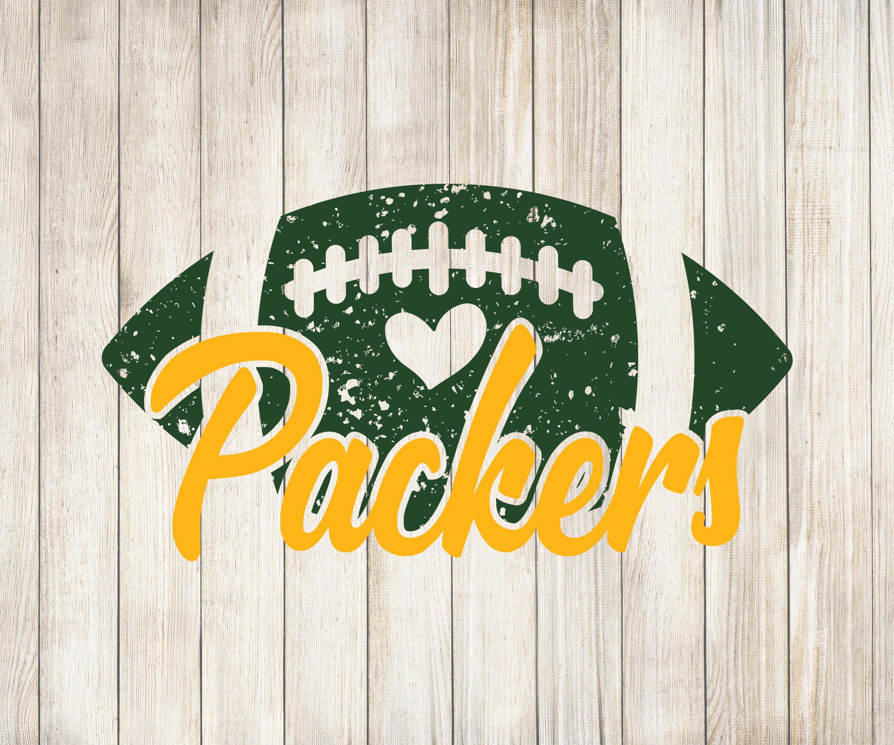 Packers Svg Football Distressed Love for Cutting With Cricut, Packers ...