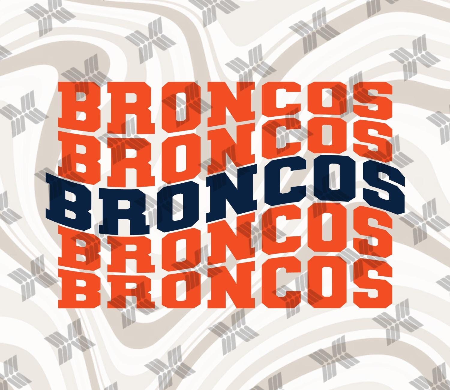 Broncos Wave Svg File for Cutting With Cricut, Broncos Png for ...