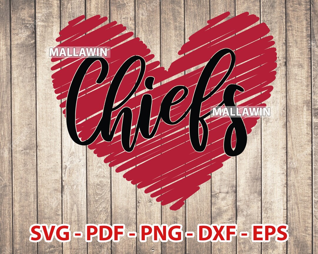Chiefs Svg Football Love for Cutting With Cricut, Chiefs Png, Dxf, Eps ...
