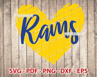 Rams Svg Football Distressed Love for Cutting With Cricut, Rams Png ...