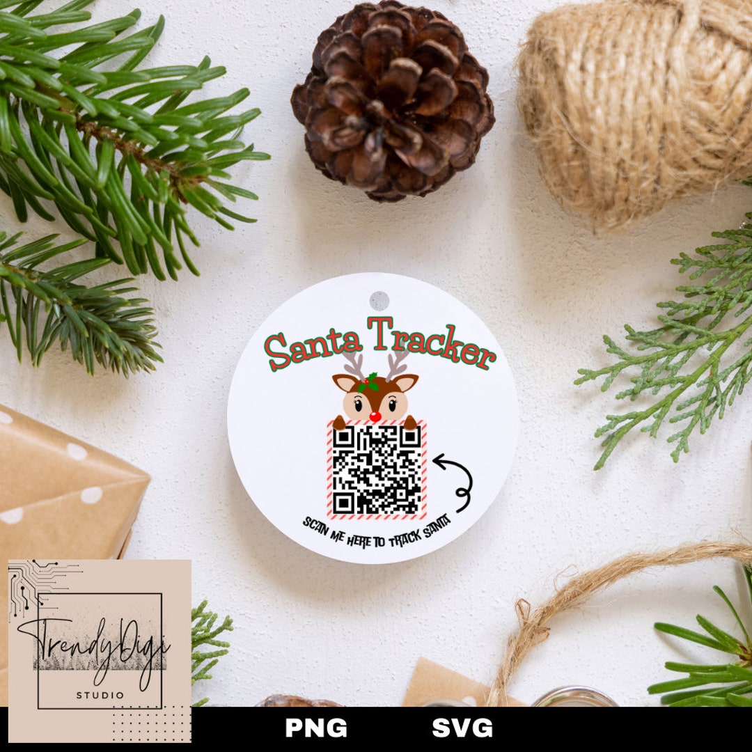 Christmas Santa Tracker Ornament PNG SVG, Christmas Ornament, Santa ...