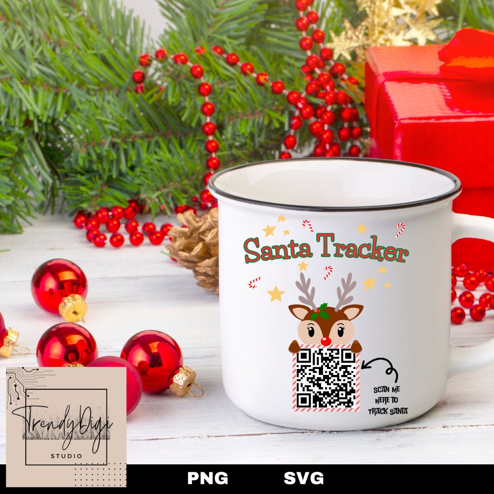 Christmas Santa Tracker Ornament PNG SVG, Christmas Ornament, Santa ...
