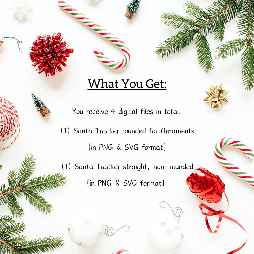 Christmas Santa Tracker Ornament PNG SVG, Christmas Ornament, Santa ...
