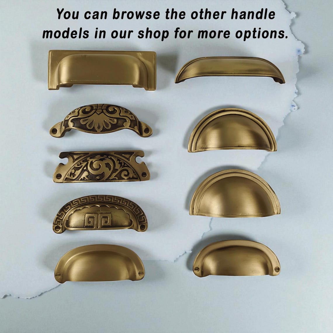 Solid Brass Cup Pull – 96mm Center to Center Handle – Handmade Cabinet ...