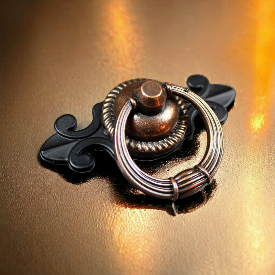 Copper Knobs Drawer Pulls | Metal Leaf Design Cabinet Knob | Drawer Handle | Vintage Kitchen ...