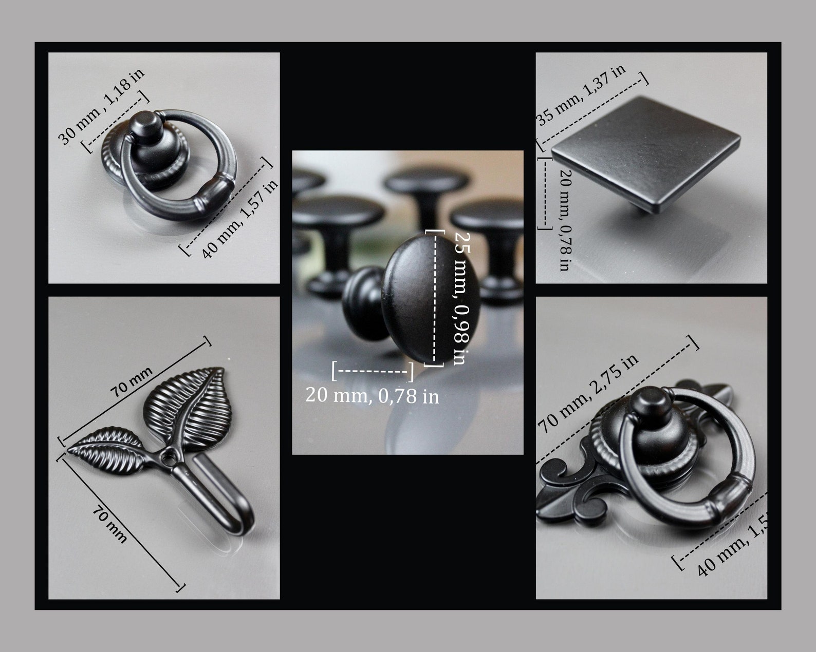 Black Series Handle / Black Drawer Handles, Kitchen Handles, Black ...