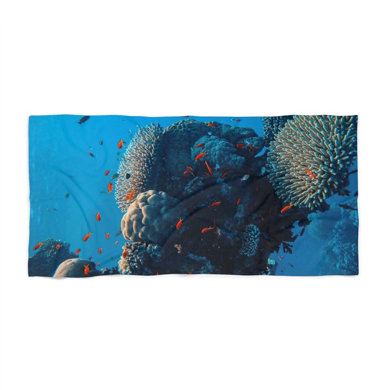 Reef With Orange Fish Beach Towel - Etsy