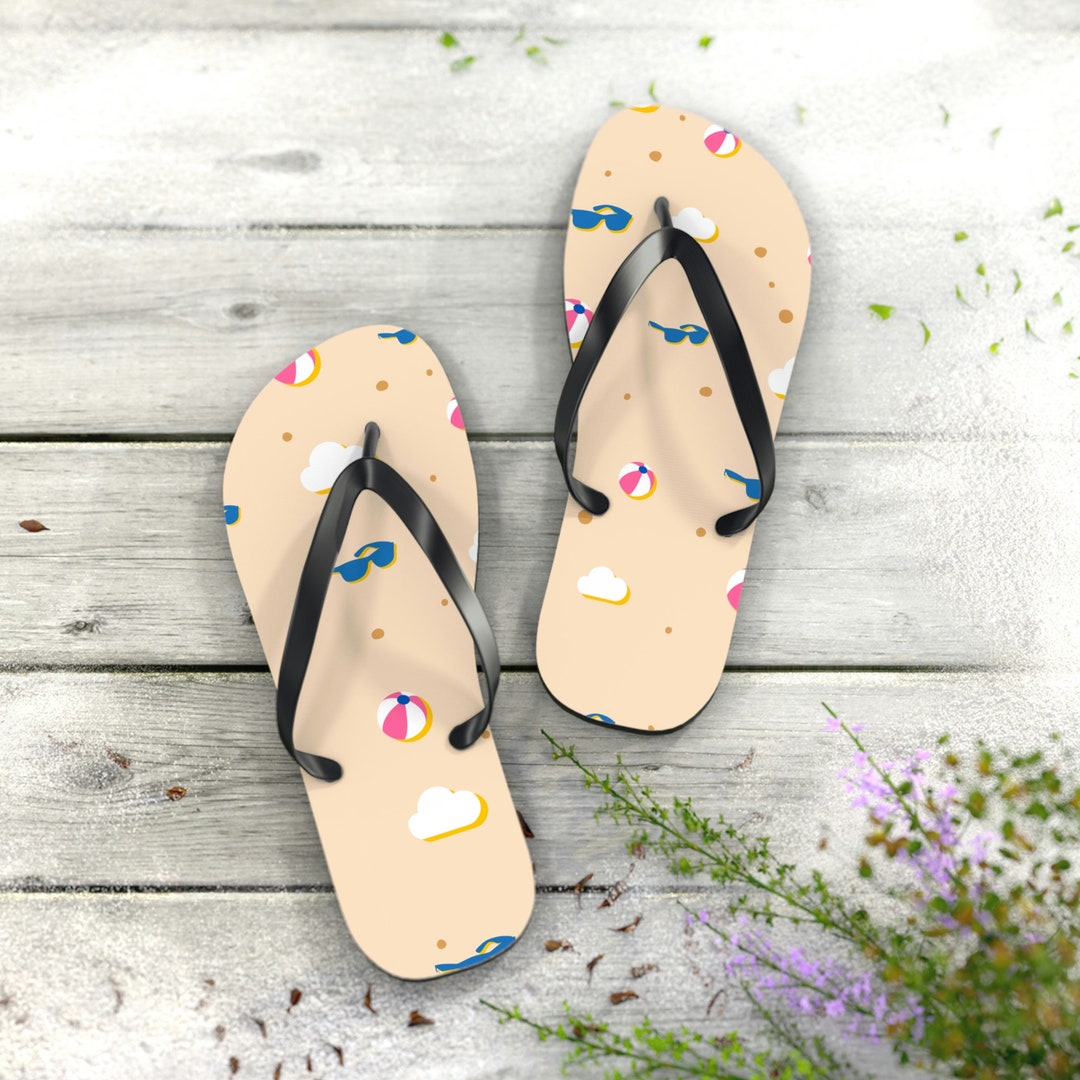 Beach Day Flip Flops - Etsy