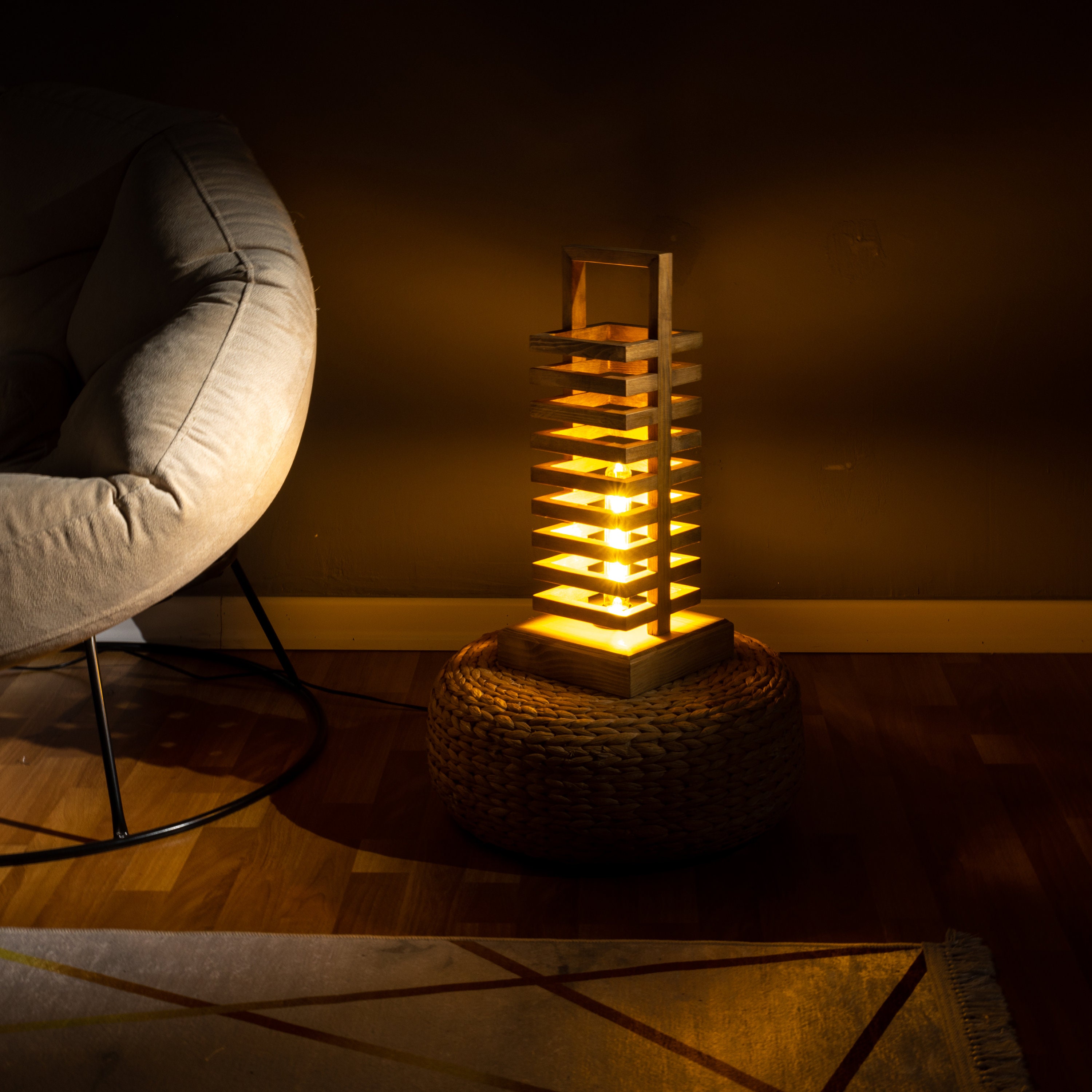 Wood Lamp Handmade Pine Wood Decor Lamp - Etsy