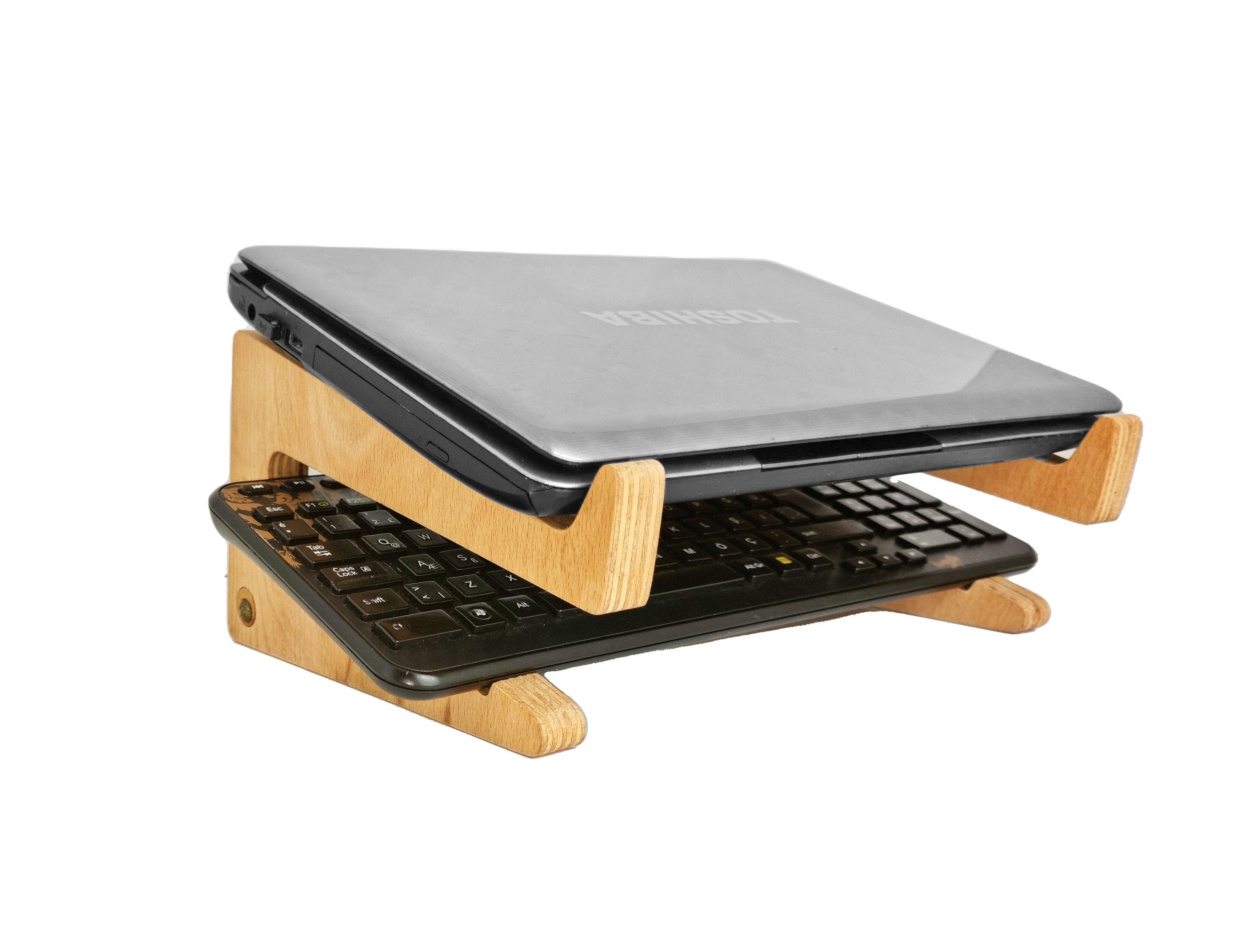 Wood Laptop Stand and Keyboard Stand, Laptop Riser - Etsy