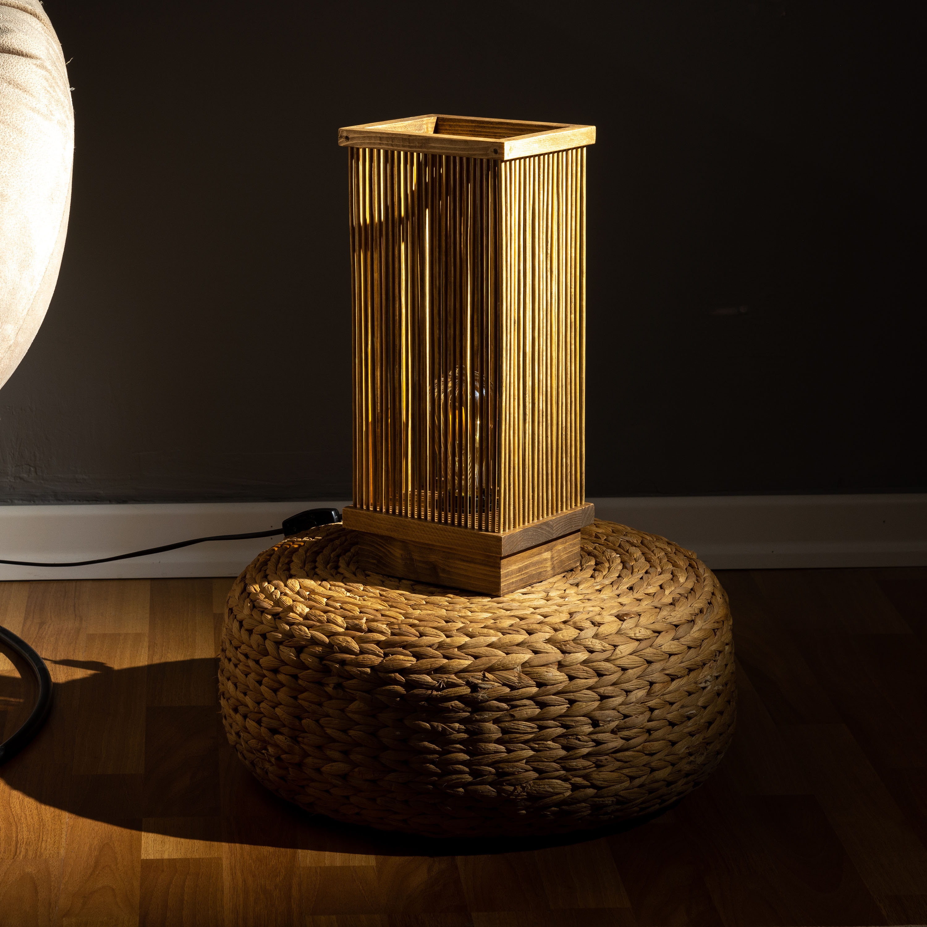 Unique Wood Lamp, Handmade Wood Bedside Lamp, Nightstand Lamp, Bedroom ...