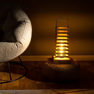 Wood Lamp, Handmade Pine Wood Decor Lamp, Desk Lamp, Table Lamp ...